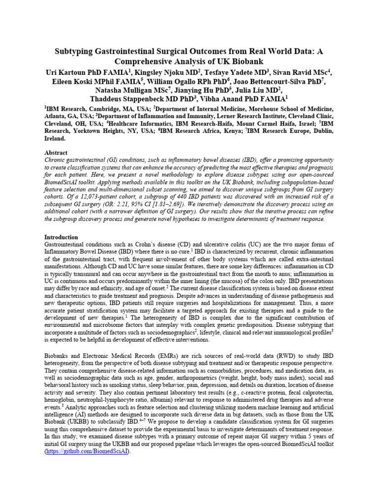 Subtyping GI Surgeries in IBD | PDF | Inflammatory Bowel Disease | Medicine