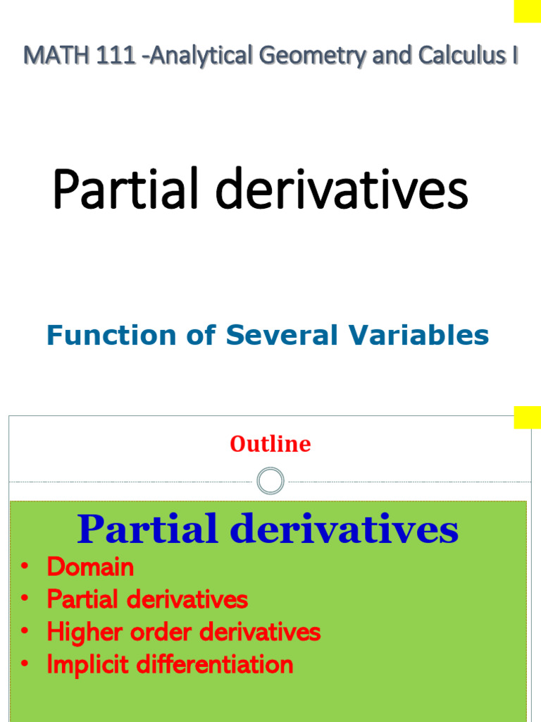 Understanding Partial Derivatives in Calculus | PDF | Derivative | Function (Mathematics)