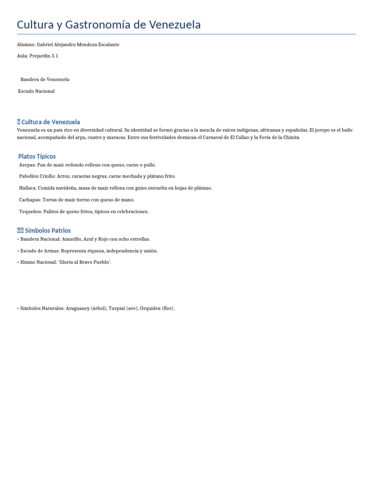 Triptico Venezuela Gabriel Con Columnas | PDF