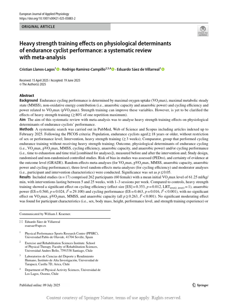 Heavy Strength Training Effects On Physiological D | PDF | Systematic ...