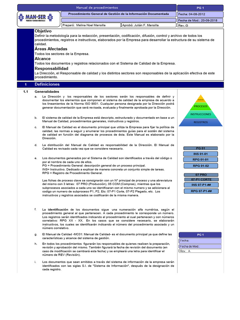 Procedimiento General de Gestión de la Información | PDF | Sistema de manejo de calidad | Business