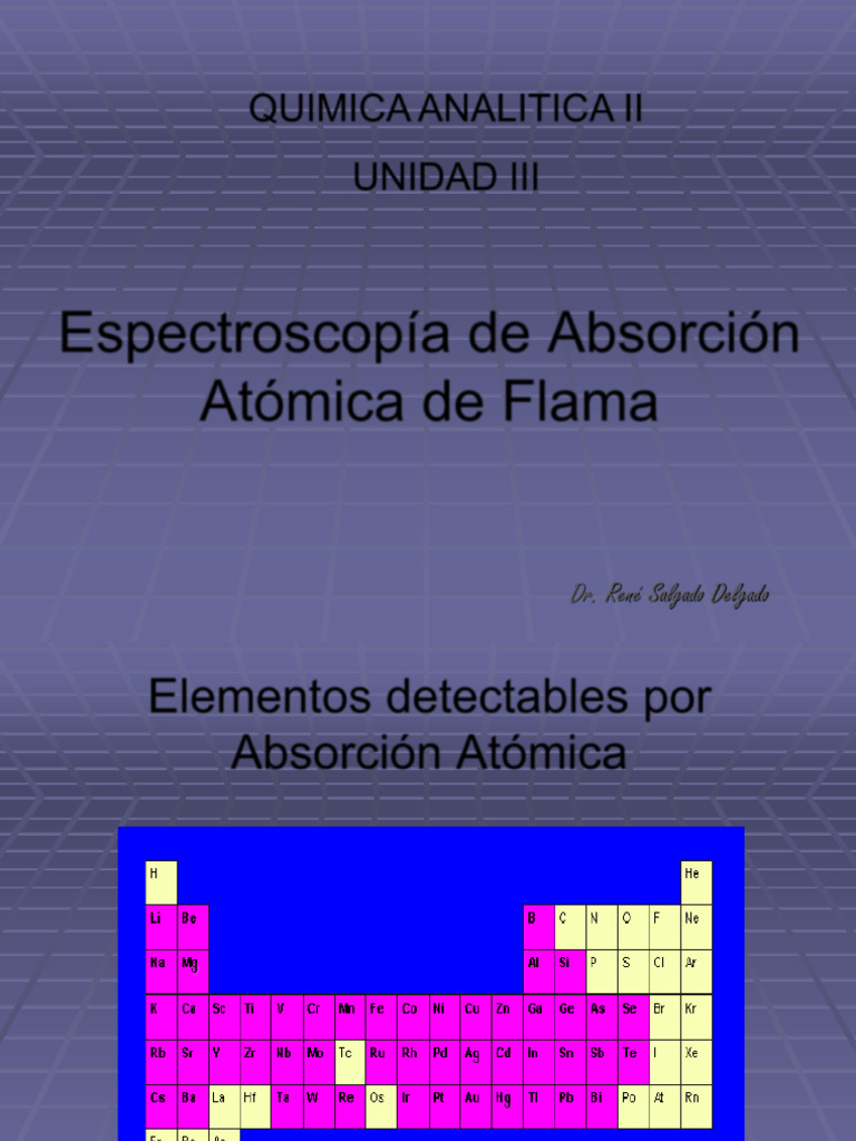 Presentacion absorcion atomica 1 | PDF | Espectro de emisión ...