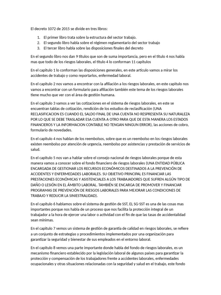 Decreto 1072 de 2015 ( | PDF | Seguro | Business