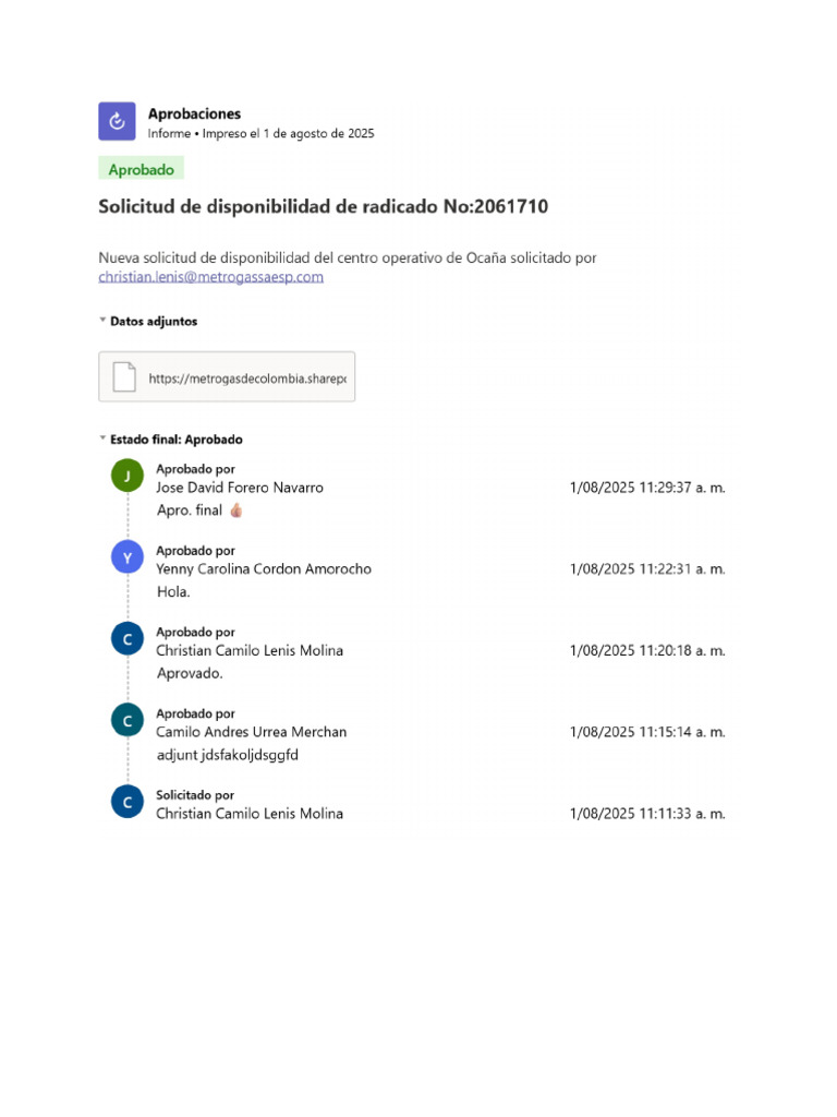 Solicitud de Disponibilidad de Radicado No+2061710 | PDF