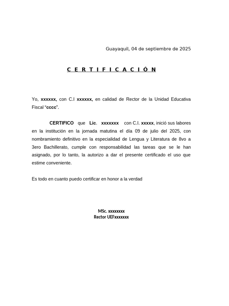 Certificado Modelo | PDF