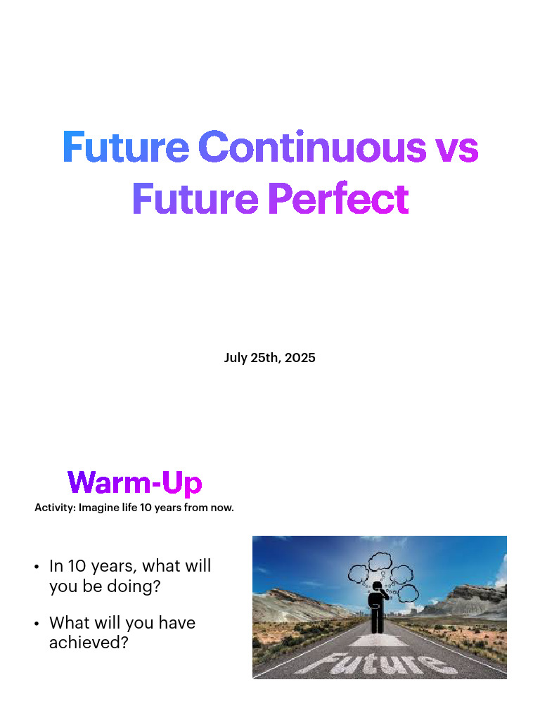 Future Continuous Vs Future Perfect | PDF | Perfect (Grammar) | Semantics