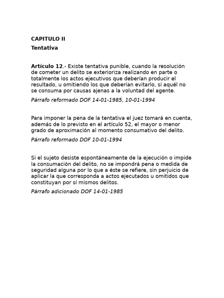 Articulo. 12 CPAcusatorio, Tentativa | PDF
