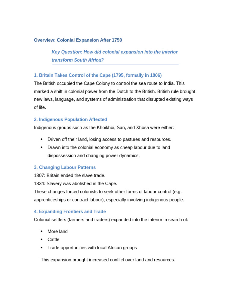 Colonial Expansion Overview | PDF | British Empire | Colonialism