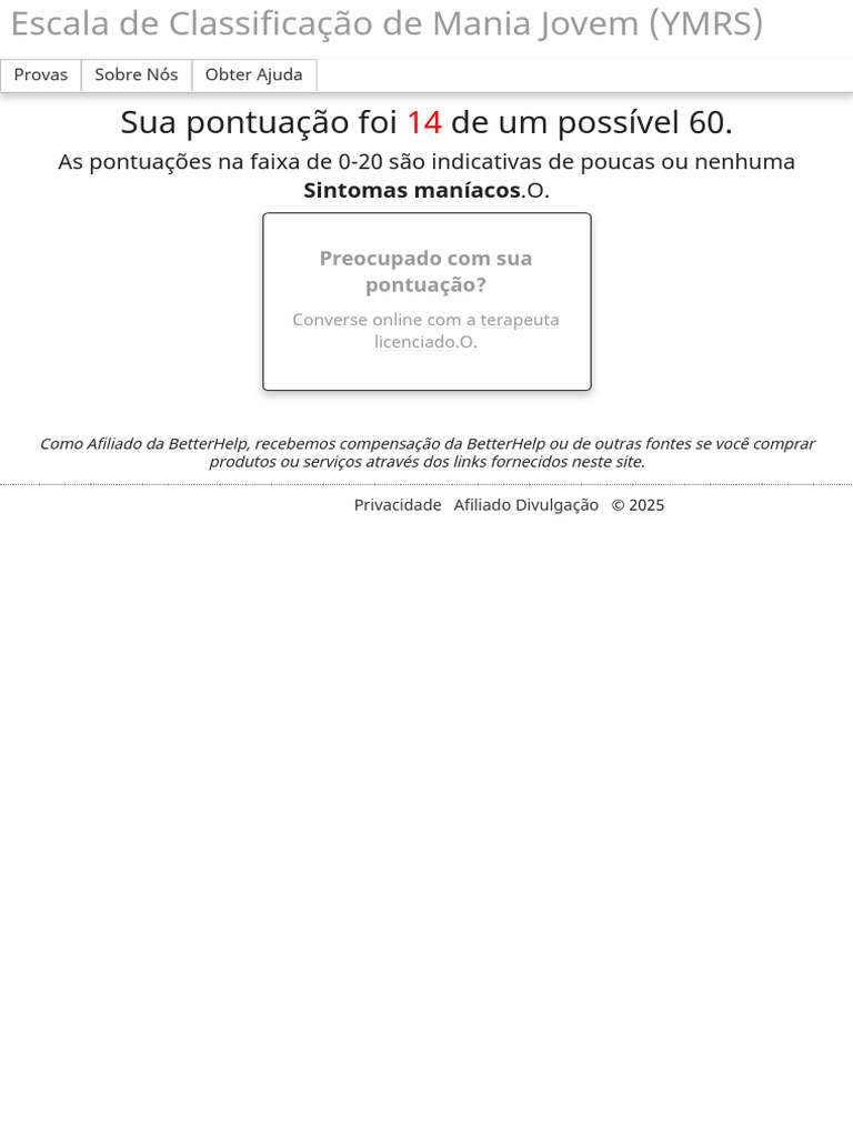 Young Mania Rating Scale (YMRS) - Psychology Tools | PDF