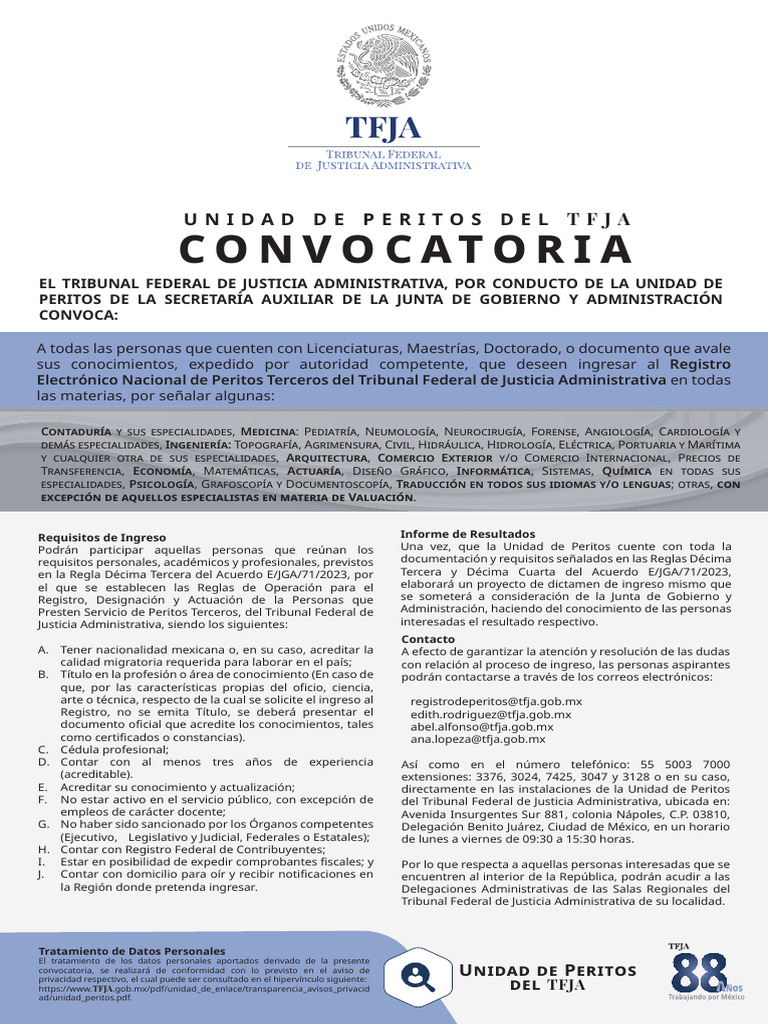 Convocatoria para Peritos Federales | PDF | México