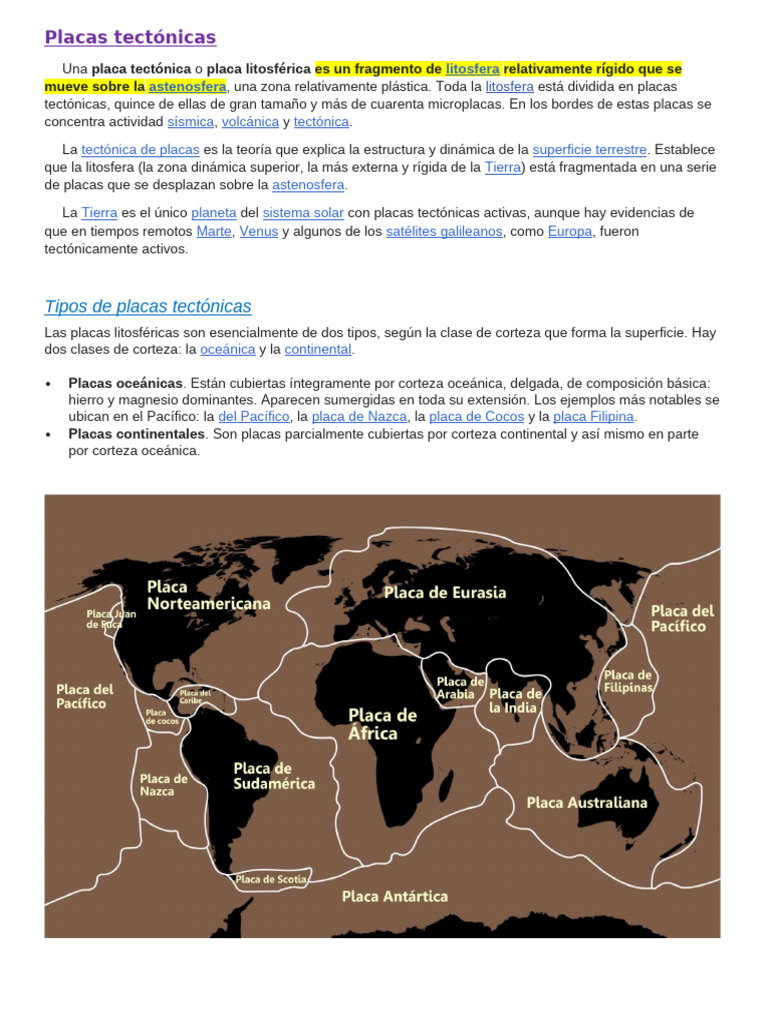 Placas Tectónicas | PDF | Placas tectónicas | Temblores