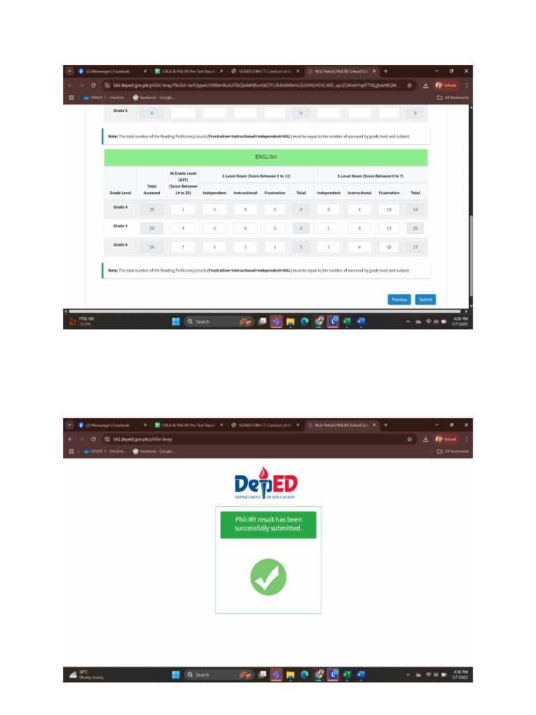 Phil-Iri Pre Test Result | PDF