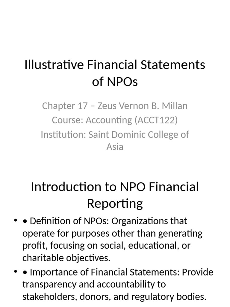 NPO Financial Statements Guide | PDF