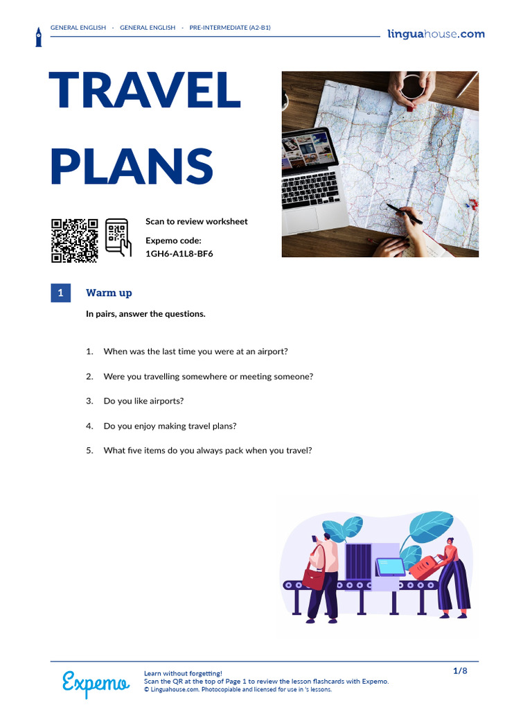Travel Plans Vocabulary and Activities | PDF