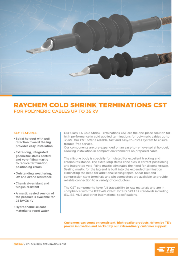 Cold Shrink Terminations for Cables | PDF | Insulator (Electricity ...