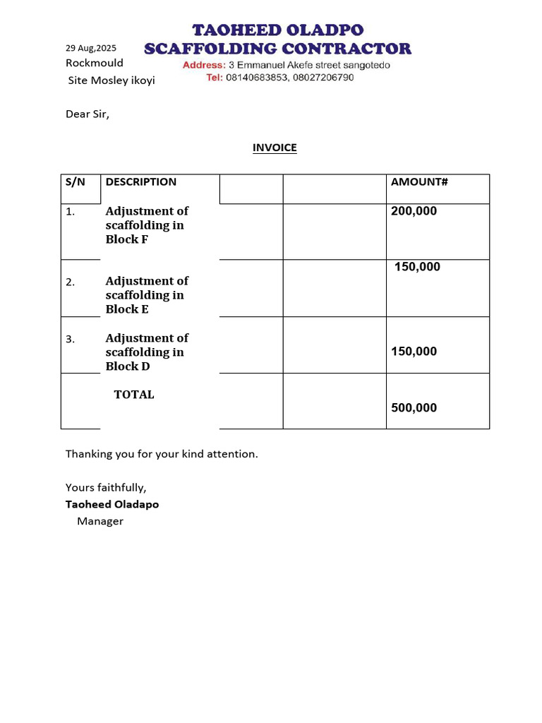 Invoice Ejhe | PDF