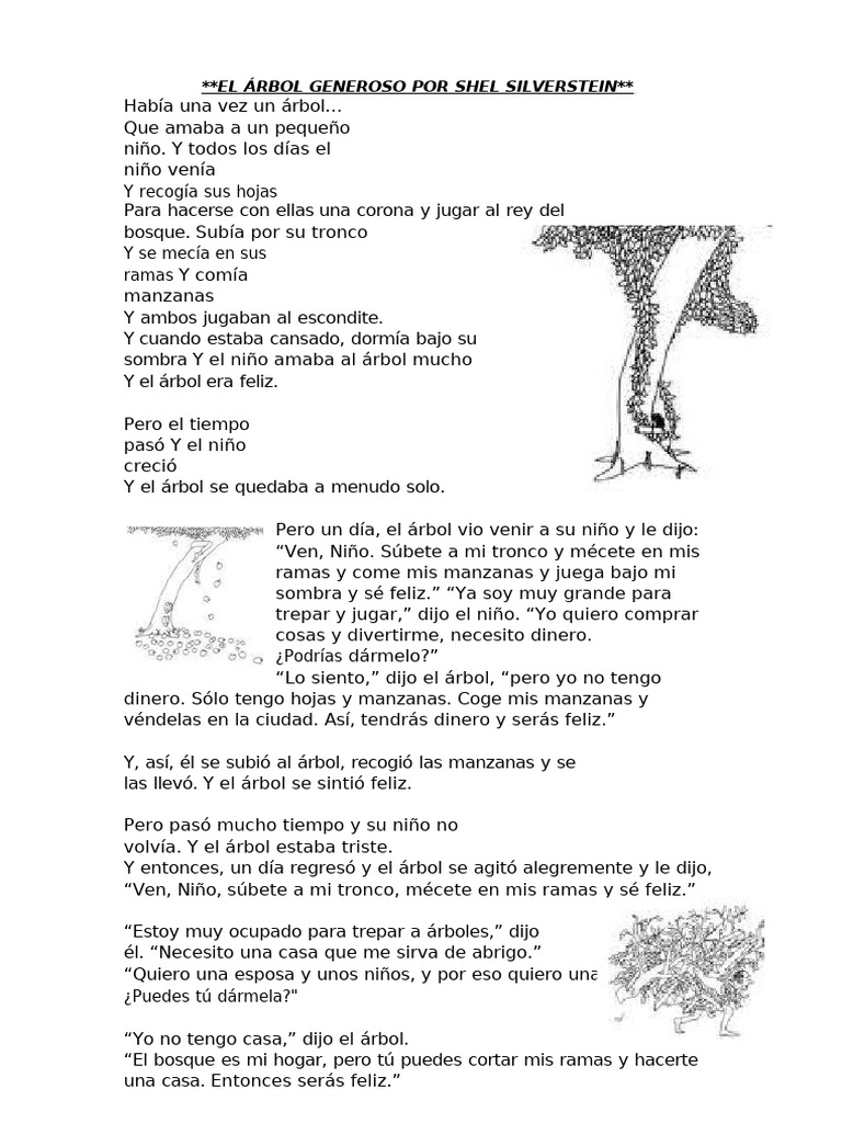 El Árbol Generoso Por Shel Silverstein | PDF