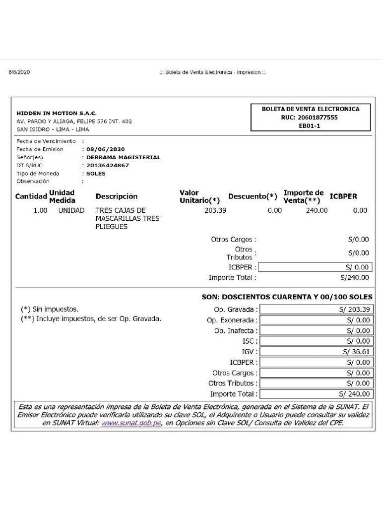 Boletas, Facturas | PDF