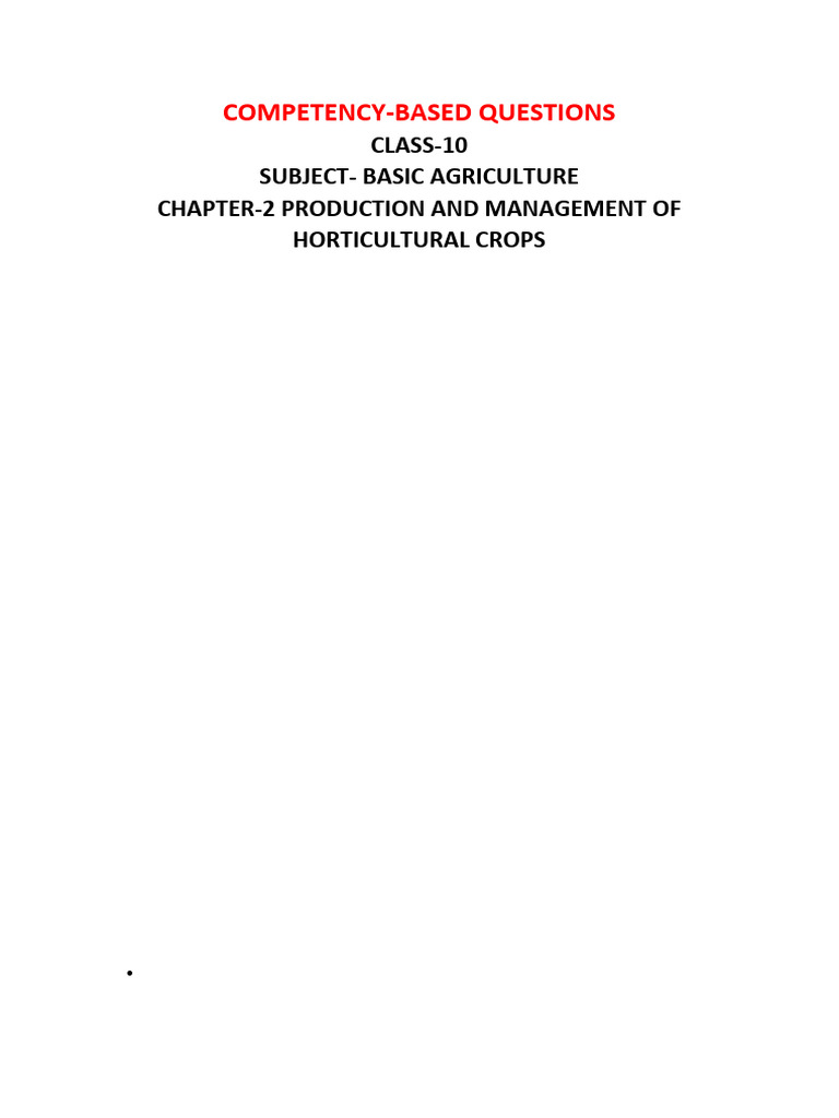 408 Class 10 Competency Based Question Basic Agriculture Chap-2 (2024 ...