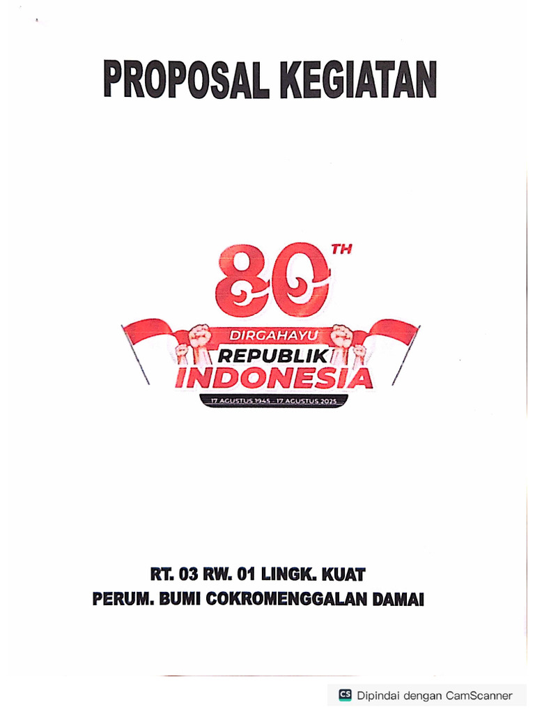 Proposal Hut Ri 80th Rt003rw001 | PDF