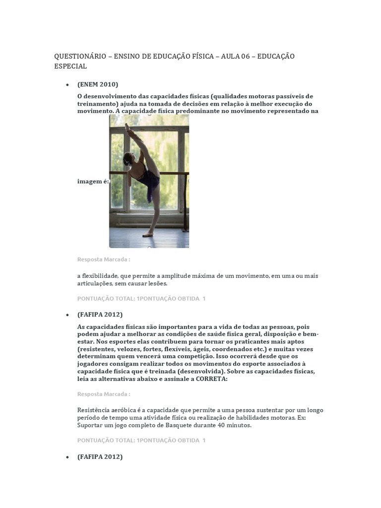 Questioná Rio - Ensino de Educáçá O Fi Sicá - Áulá 06 - Educáçá O ...