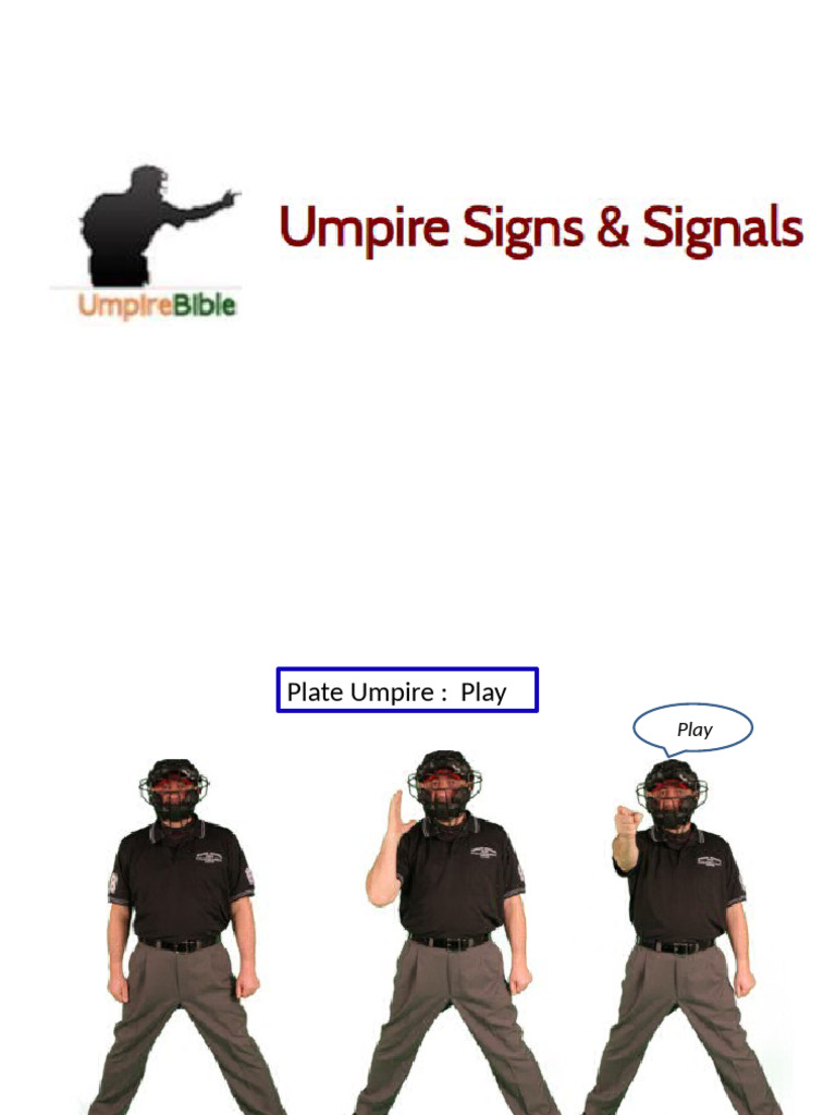 Umpire Hand Signals in Baseball | PDF | Baseball Field | Games Of ...