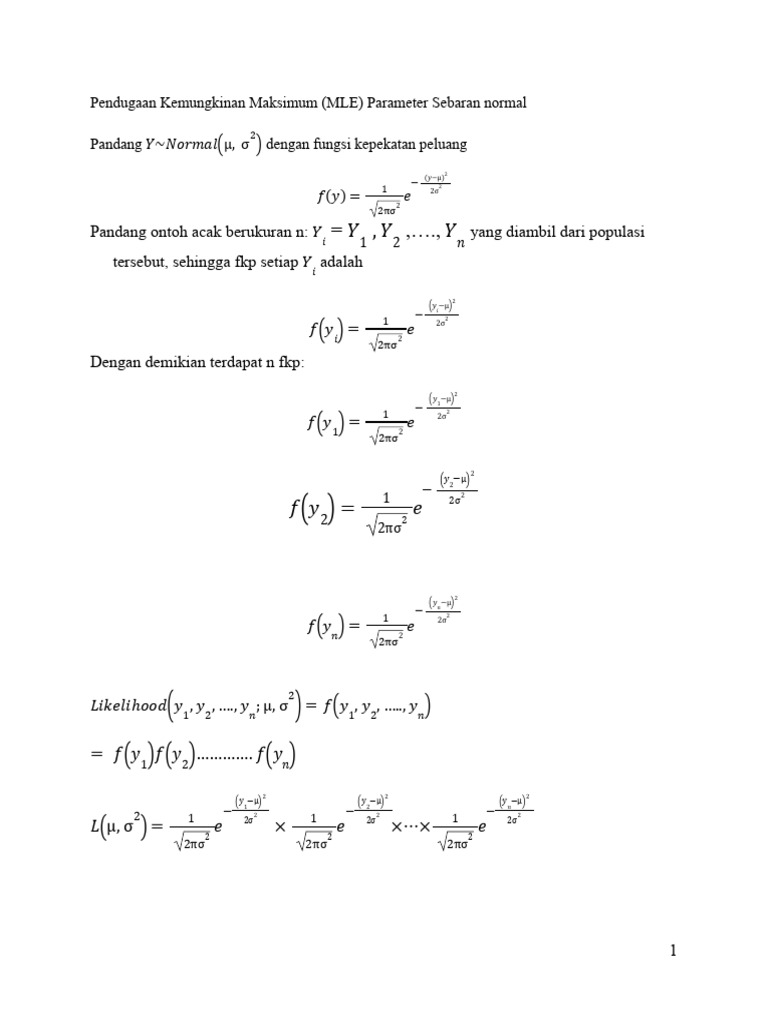 MLE Sebaran Normal - 240219 - 093533 | PDF