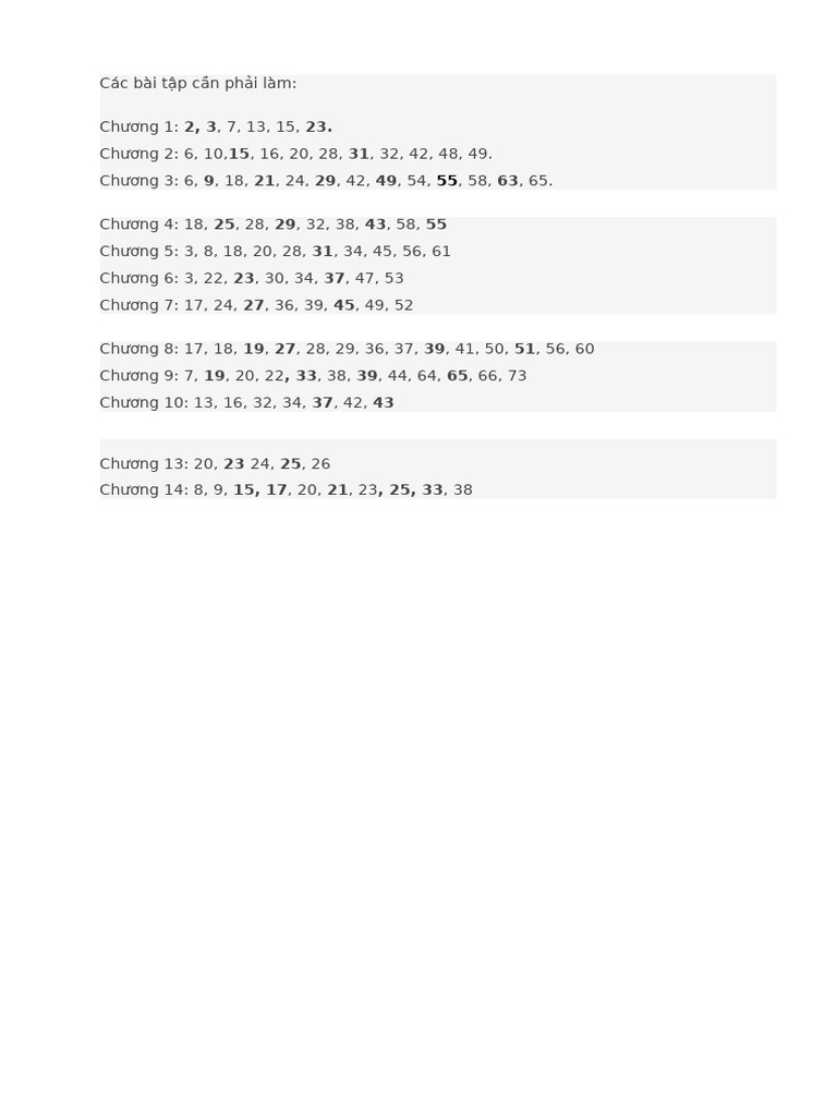 TKUD - Bai Tap Can Lam 2020 | PDF