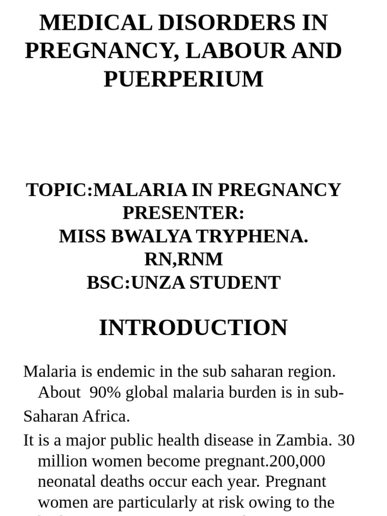 Malaria in Pregnancy (Midwifery Notes 2018) | PDF | Malaria | Plasmodium