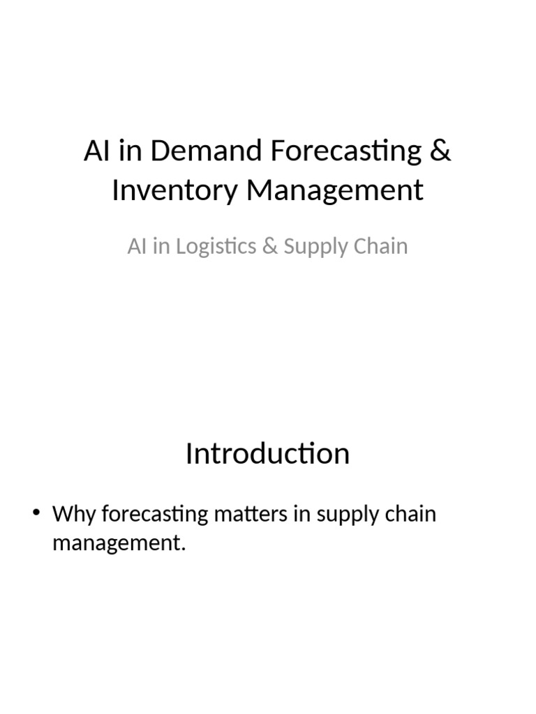 AI in Demand Forecasting & Inventory Management | PDF
