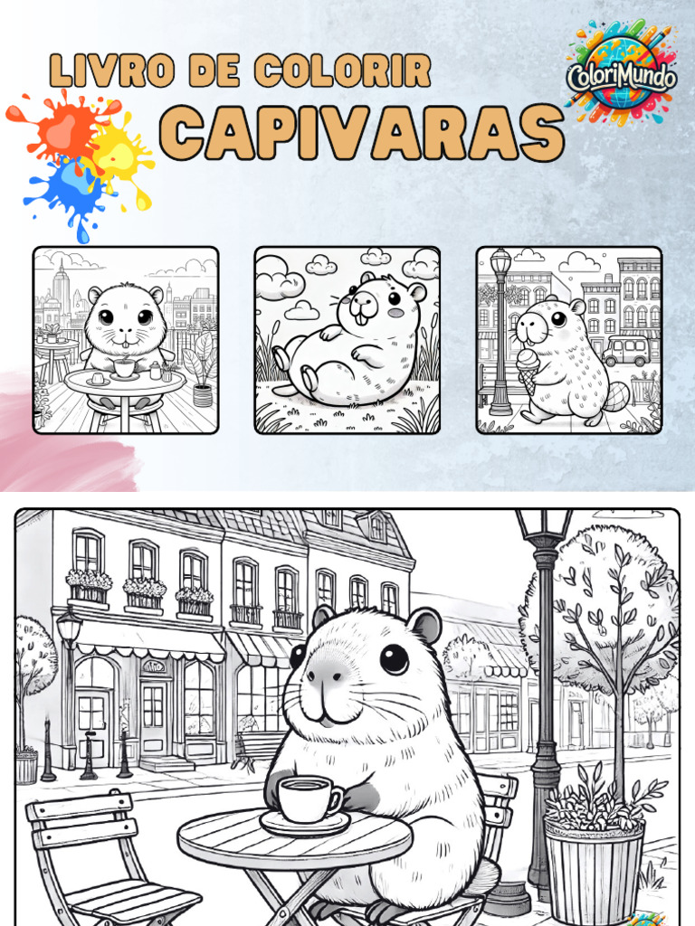 Livro para Colorir Capivara | PDF