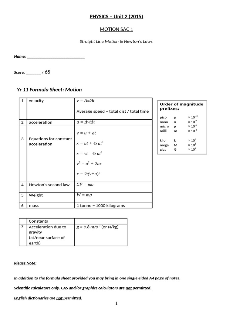 2025 VCE Physics Exam Solutions | PDF | Force | Acceleration