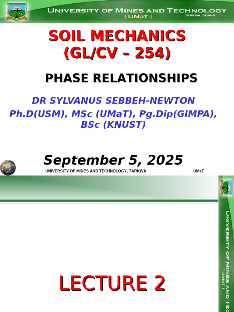Soil Mechanics: Phase Relationships Explained | PDF | Soil | Earth Sciences