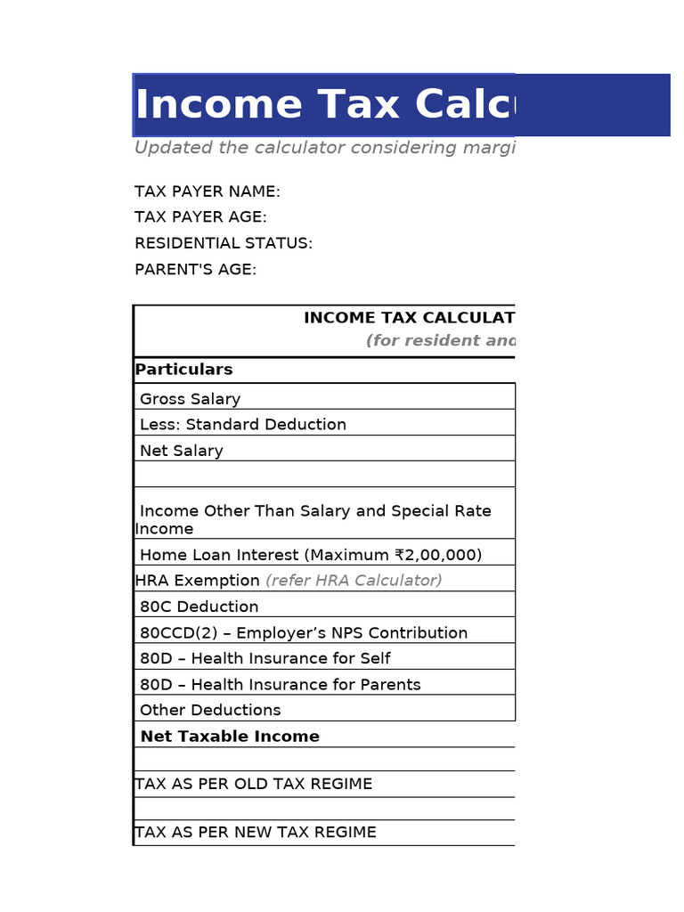 Marginal Relief Calculator FY 2024-25 | PDF | Tax Bracket | Taxes