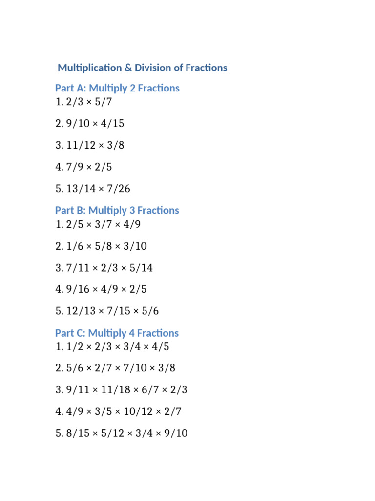 Fractions Worksheet | PDF
