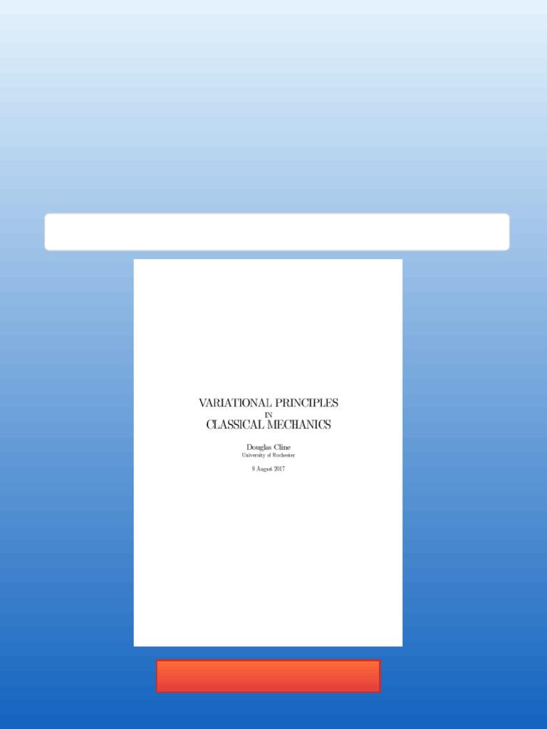 Variational Principles in Classical Mechanics Cline D. Full Digital Chapters | PDF | Hamiltonian ...