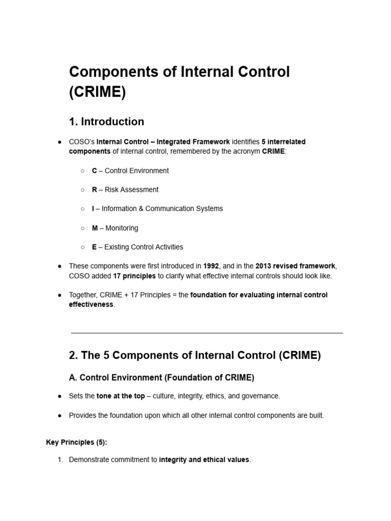 Understanding COSO's Internal Control Framework | PDF | Internal ...