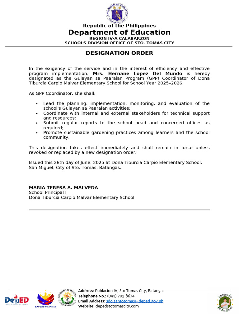 Designation Order | PDF