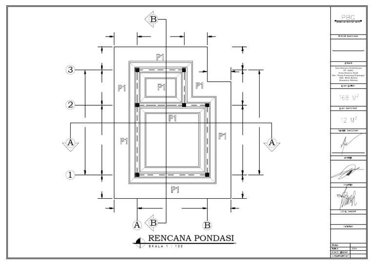 24.DENAH PONDASI | PDF