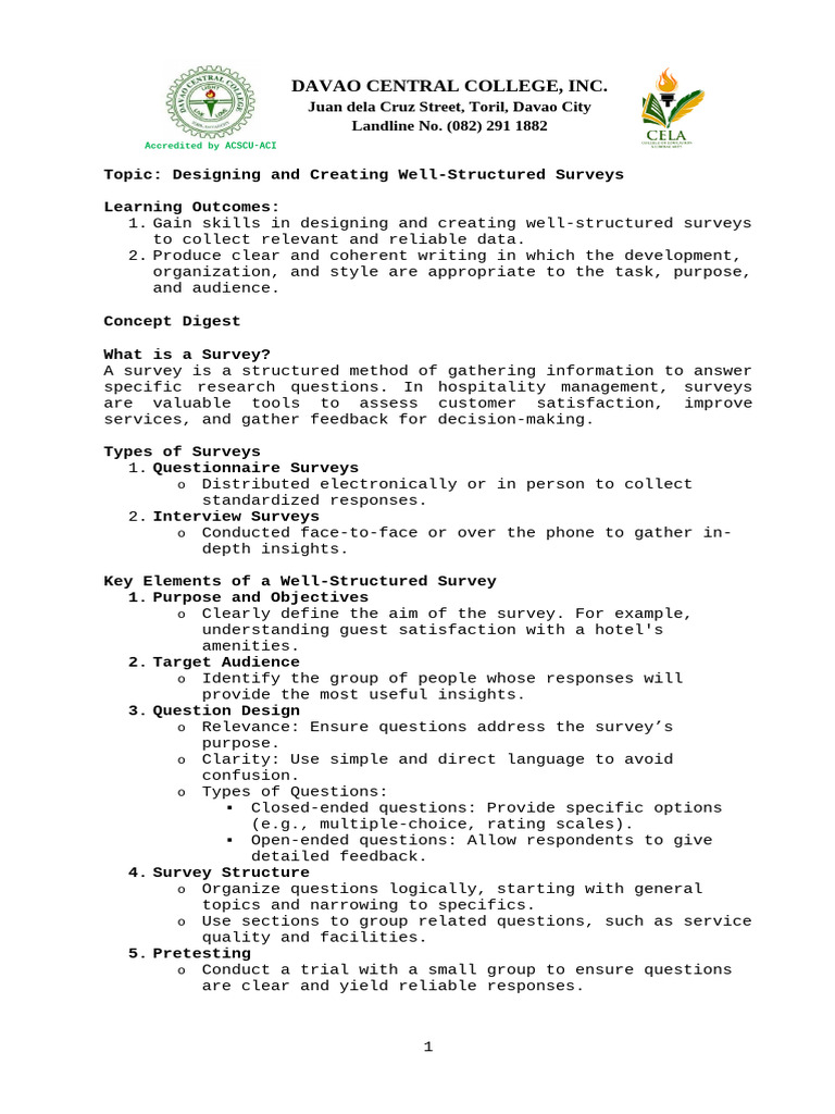 Conducting Surveys - GE Eng1 (Repaired) | PDF