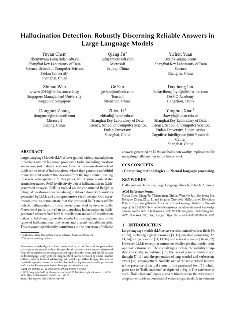 Hallucination Detection: Robustly Discerning Reliable Answers in Large ...