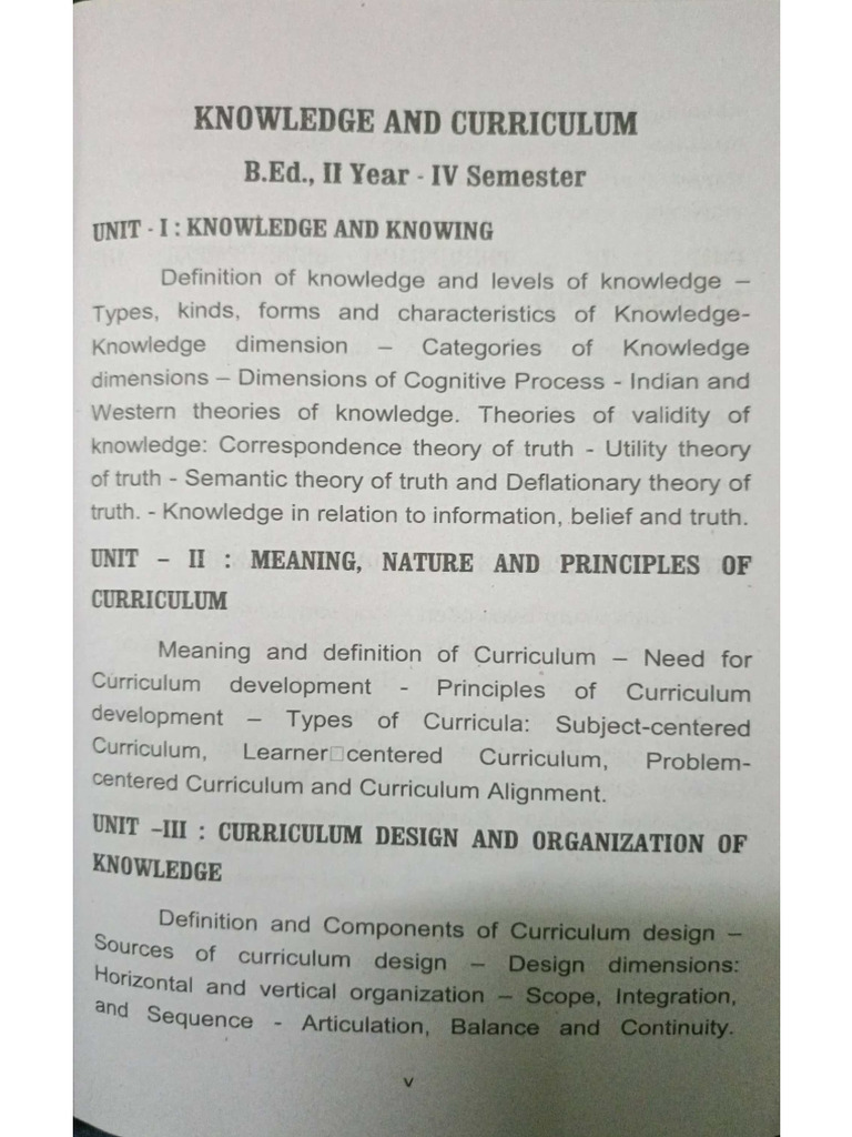 Knowledge in Curriculum Unit 1 Aslam | PDF