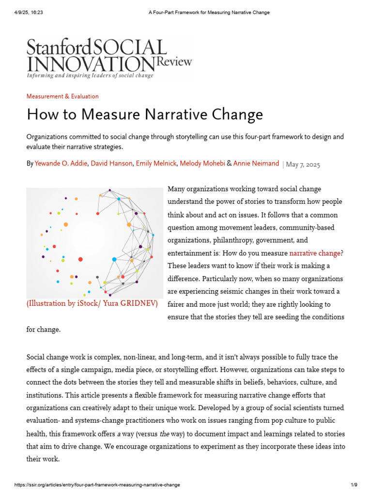 A Four-Part Framework For Measuring Narrative Change | PDF | Narrative | Attitude (Psychology)