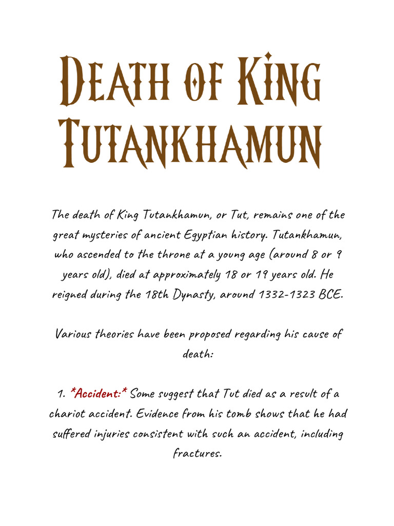 King Tutankhamun's Mysterious Death | PDF