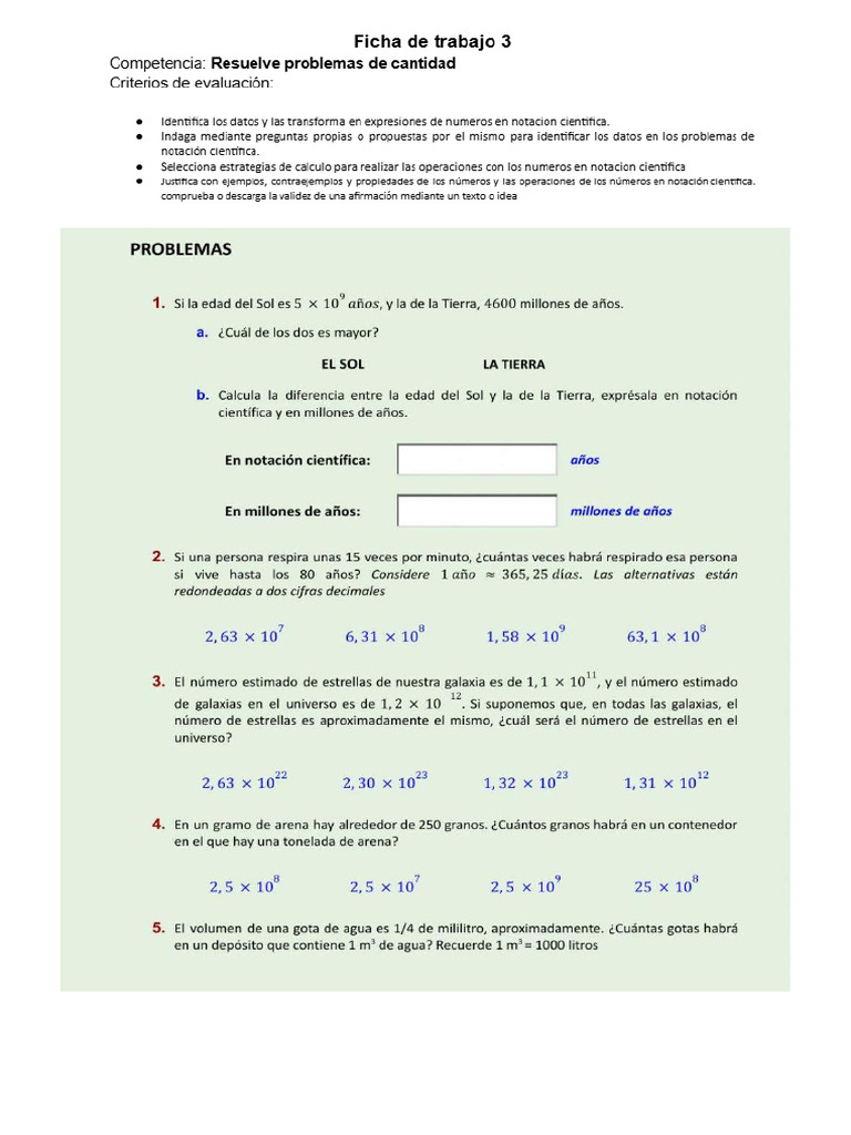 Ficha 3 Notacion Cientifica De 4to Pdf