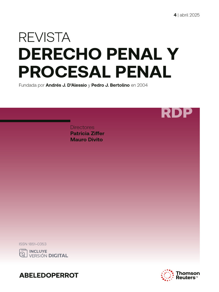 Revista de Derecho Penal y Procesal Penal (5) | PDF | La violencia contra las mujeres ...