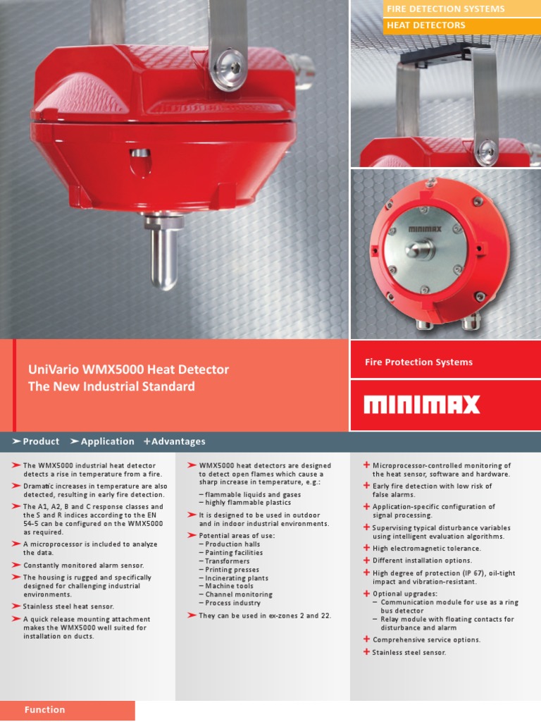 FS Heat Detector for High Temperature Ranges | PDF | Sensor | Infrared