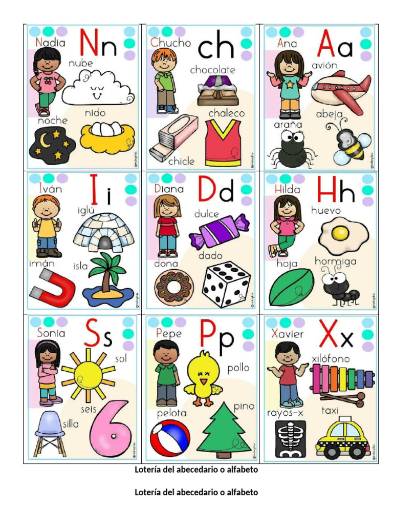 Lotería Abecedario | PDF