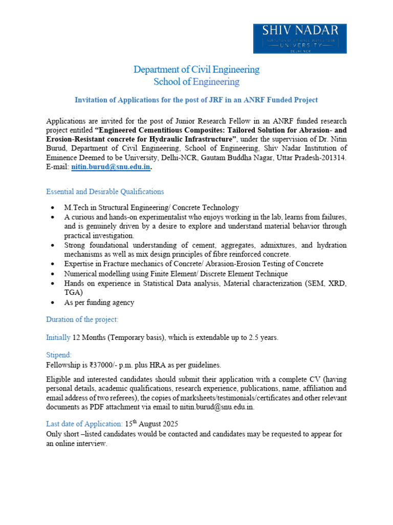 2 - Template For Advertisement - ANRF - IRG - 2024 - 001485 - ENS | PDF ...