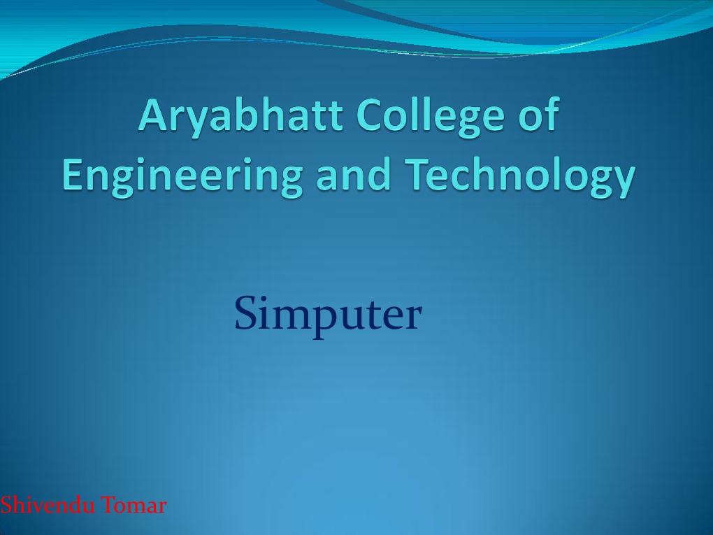 Simputer PPT For College | PDF | Media Technology | Classes Of Computers